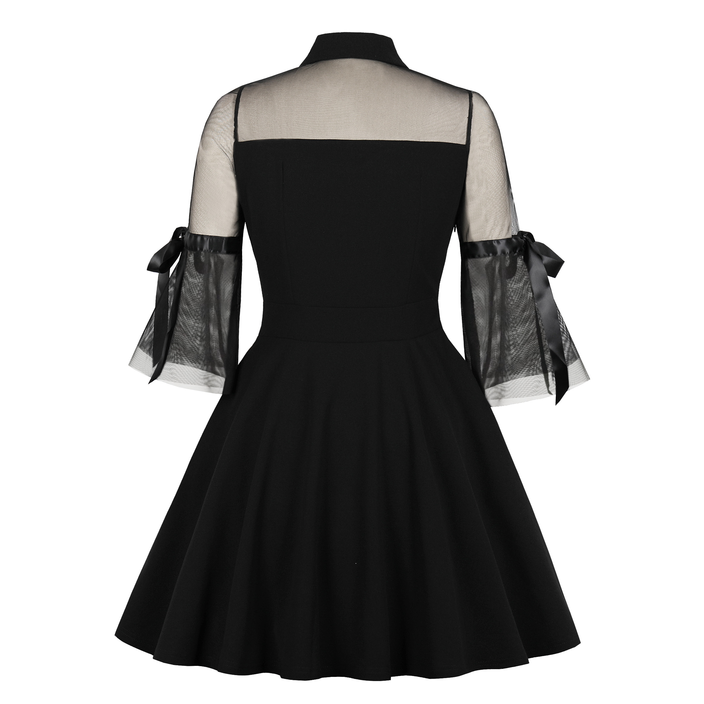 Women Gothic Mesh Black Dress Party Vintage Sexy S... – Grandado