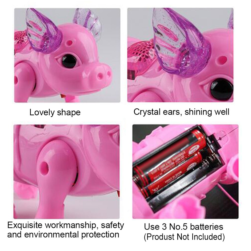 Electric Walking Singing Musical Light Pig Toy wit... – Grandado
