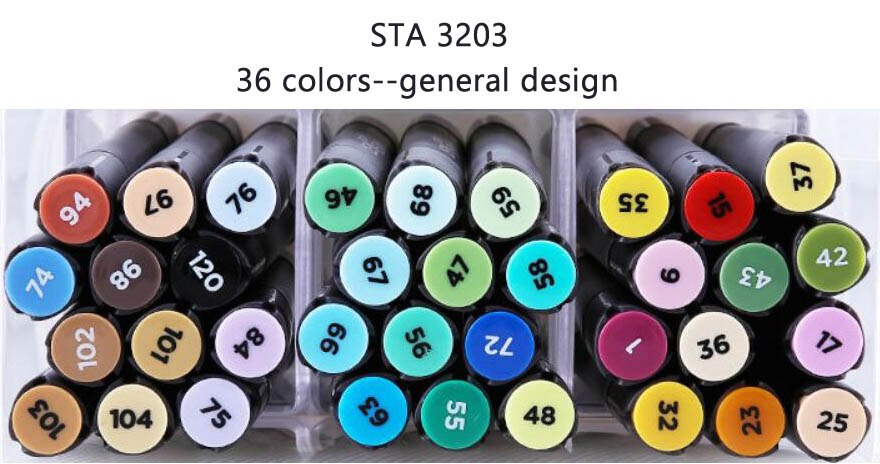 STA 60 Colors Dual Tip Art Markers Permanent Alcoh... – Grandado