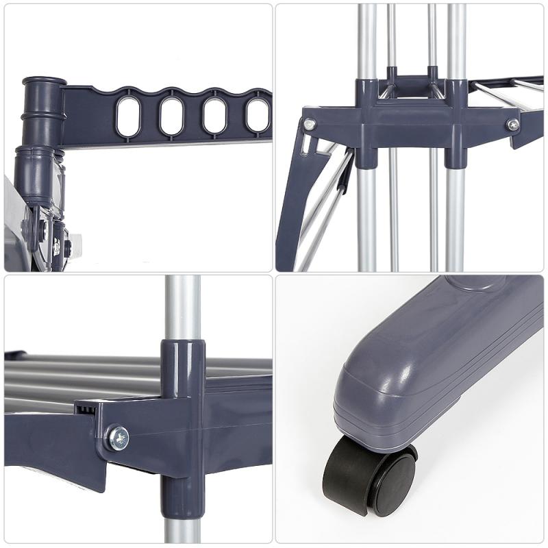 4 Tiers Adjustable Clothes Rack Clothing Clothes A... – Grandado