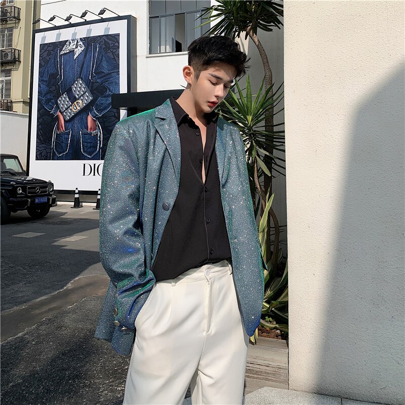 Mannelijke Vintage Mode Pak Jas Bovenkleding Podiu... – Grandado