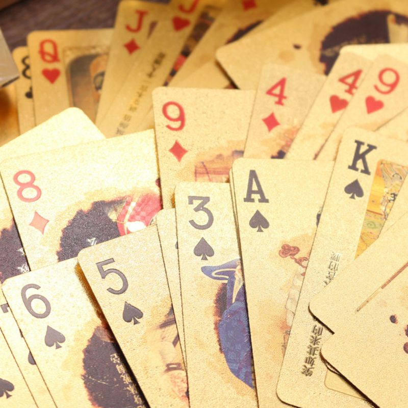 Luxury Gold Foil Poker PVC Waterproof Playing Card... – Vicedeal