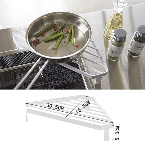 Kitchen triangle pot rack shelf floor corner dish ... – Grandado