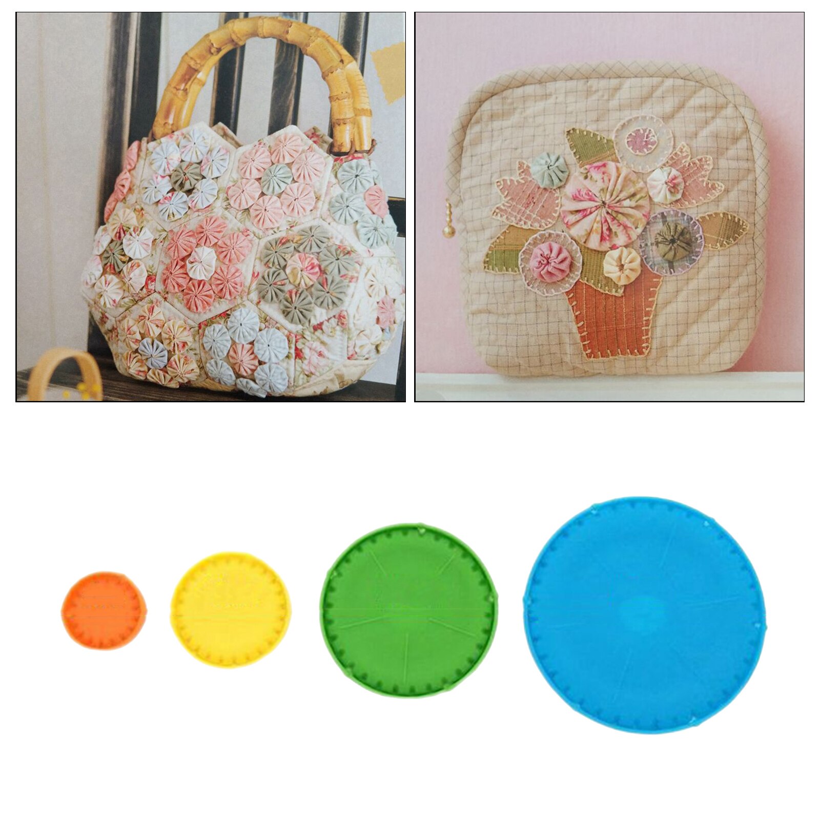 Bundle of 4 Yo-Yo Makers Round Fabric Flower Templ... – Grandado