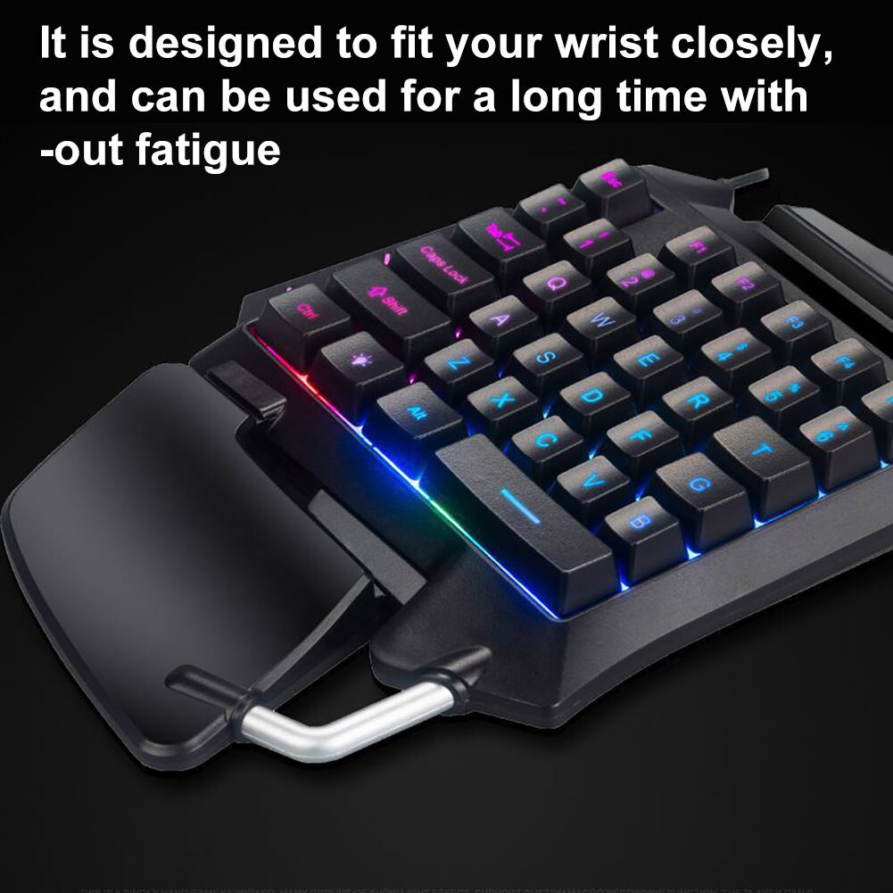 D15 Ergonomic Single One Hand Backlit Gaming Keybo... – Grandado