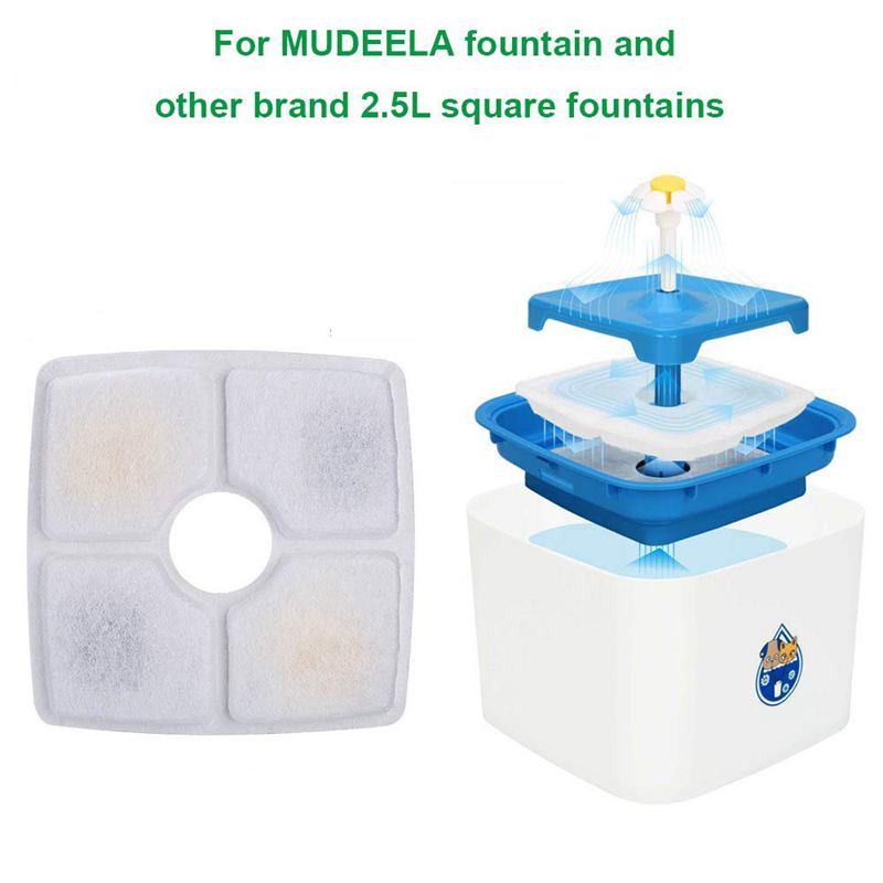 XD-Square Filters for 2.5L Square Cat Water Drinking - Triple Action ...