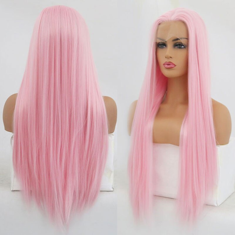 Bombshell White Pink Straight Synthetic Hair Lace ... – Vicedeal