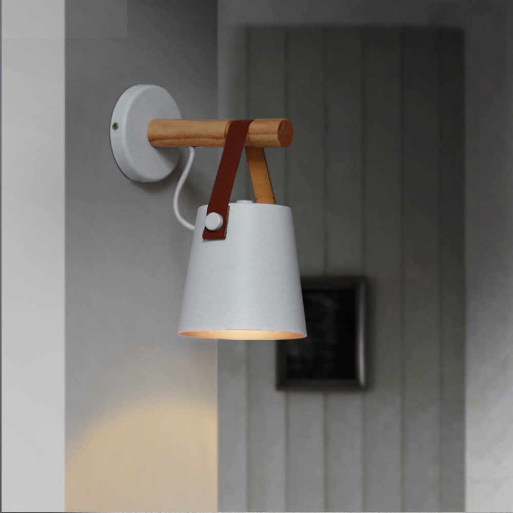 Houten eenvoudige creatieve wandlamp led slaapkame... – Vicedeal