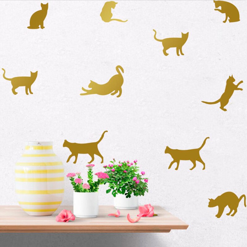 9pcs Removable Vinyl Art DIY Quote Cats Wall Decal... – Grandado
