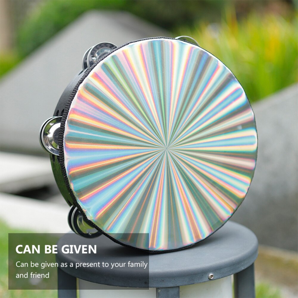 Tambourine Drum with Double Row Bells Radiant Hand... – Grandado