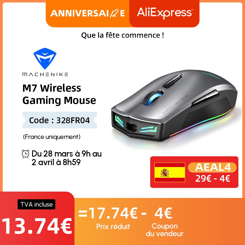 Machenike m7 trådløs mus gaming mus gamer 16000 d... – Grandado