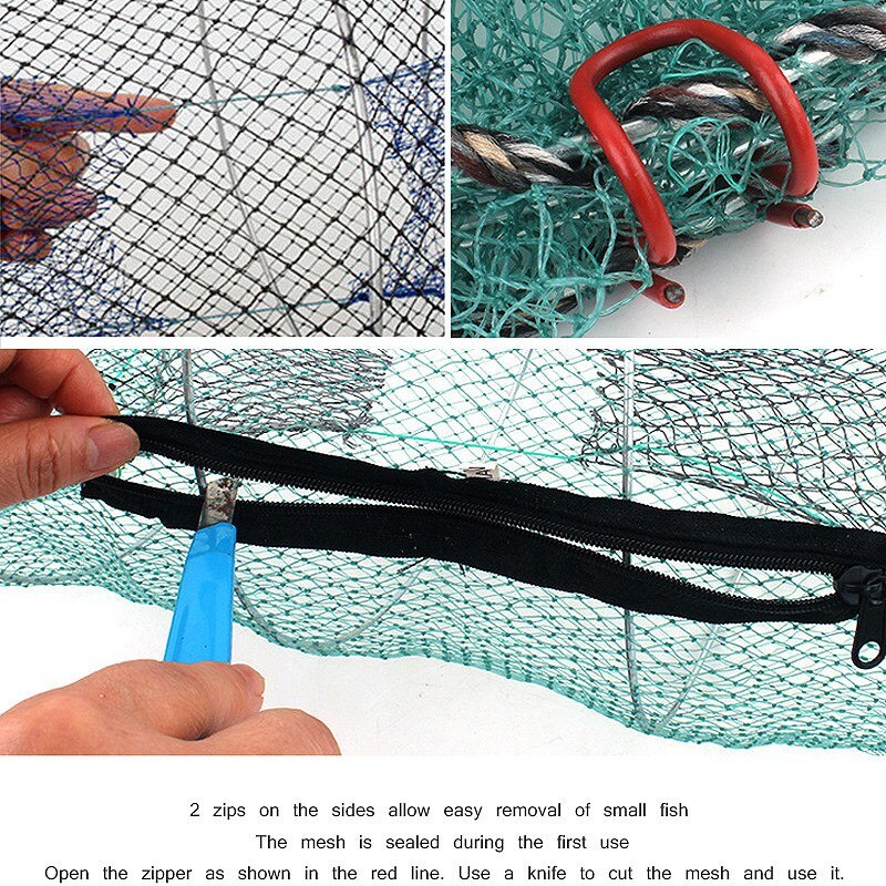 Folding Fishing Net Baits Crab Crawdad Shrimp Minn... – Vicedeal
