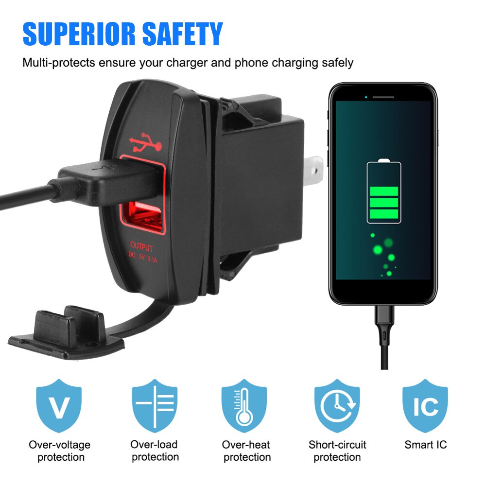 Car Charger 5V 3.1A LED Dual USB Ports Dustproof P... – Vicedeal