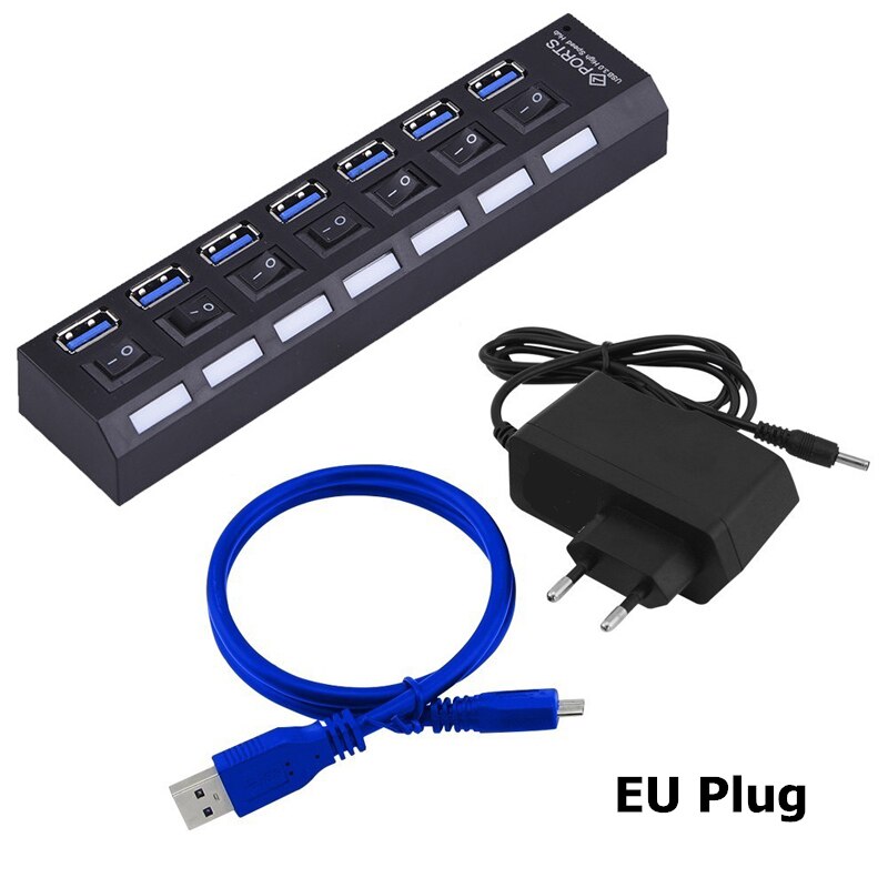 USB 3.0 HUB 4 Port USB HUB USB Splitter Power Adap... – Grandado