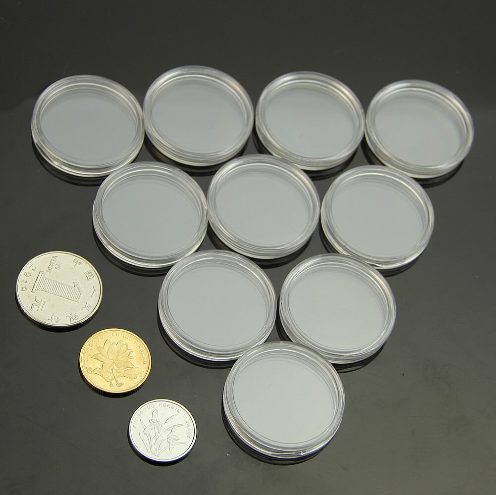 10 x Applied Clear Round Cases Coin Storage Capsul... – Grandado
