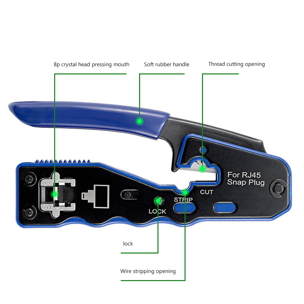 Multifunctionele Connector Krimptang Kabel 8P/CAT6... – Vicedeal