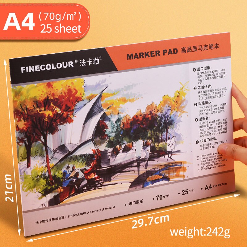 FINECOLOUR Marker Pad 32K/A3/A4 Sketchbook Marker ... – Grandado