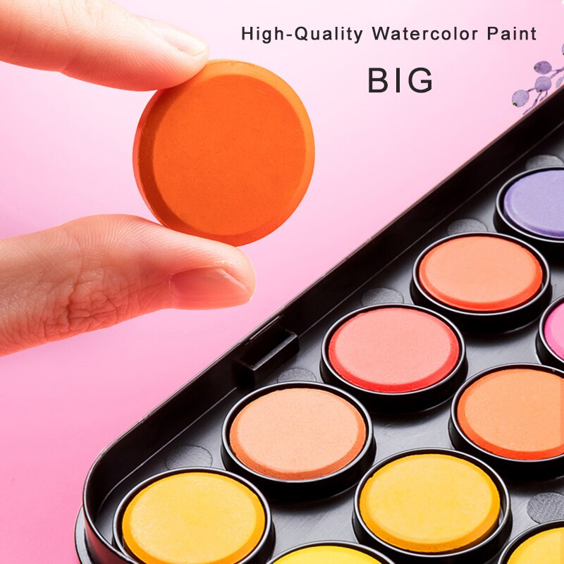 16/28/36/48 Colors Solid Watercolor Paint Set With... – Grandado