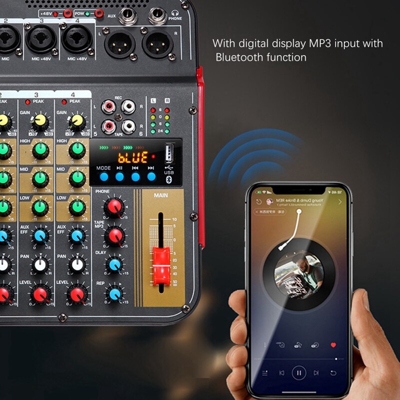 Digital 4-Channel Audio Mixer Console Mixing Conso... – Grandado