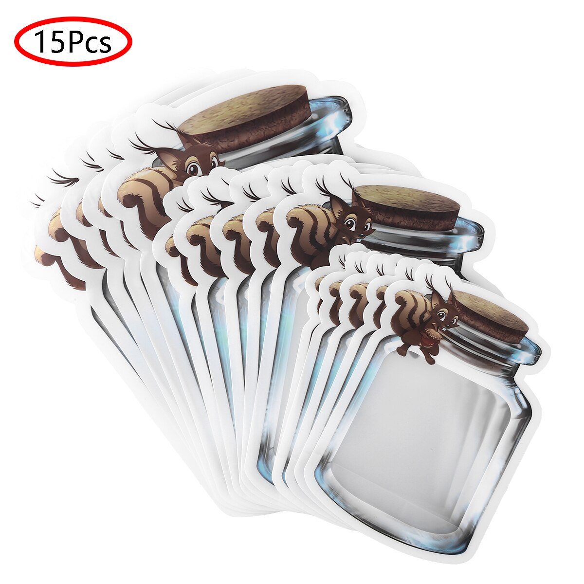 15Pc Resealable Airtight Mason Jar Bottle Shape St... – Grandado
