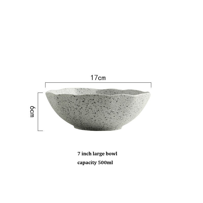 Ruffle Ceramic Breakfast Plate Imitation Granite S... – Grandado