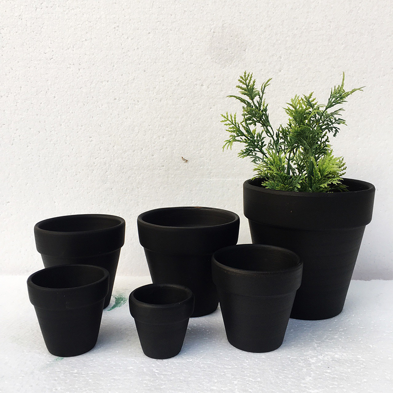 1Pc Mini Black Terracotta Pot Klei Keramische Aard... – Vicedeal