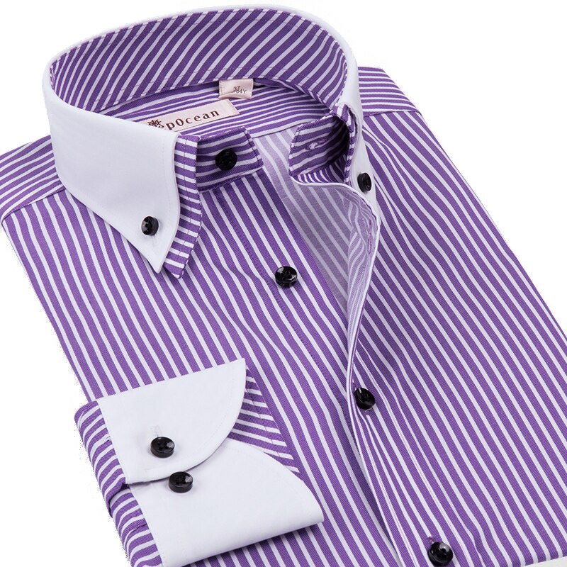 Deepocean Gestreepte Mannen Shirt Mannen Lange Mou... – Grandado