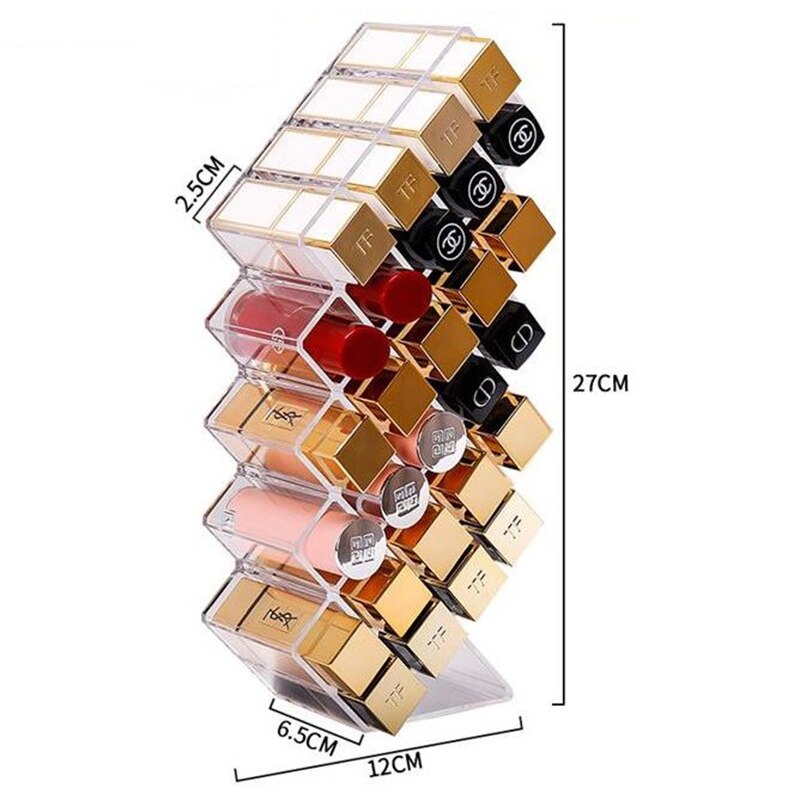 28/16 Grid Lipstick Storage Box Cosmetic Organizer... – Grandado