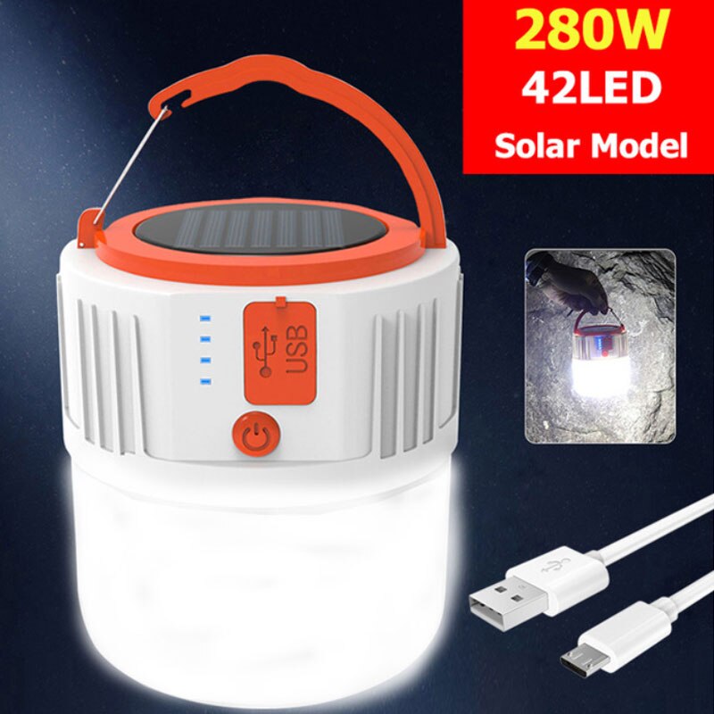 Solar LED Camping Light USB Rechargeable Bulb Emer... – Grandado