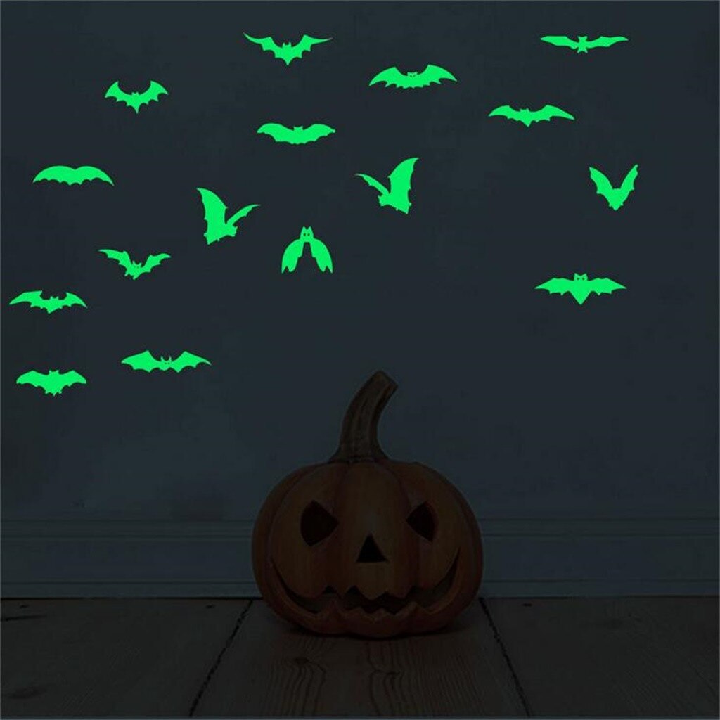 16pcs Luminous Bat Wall Sticker Halloween Fluoresc... – Grandado