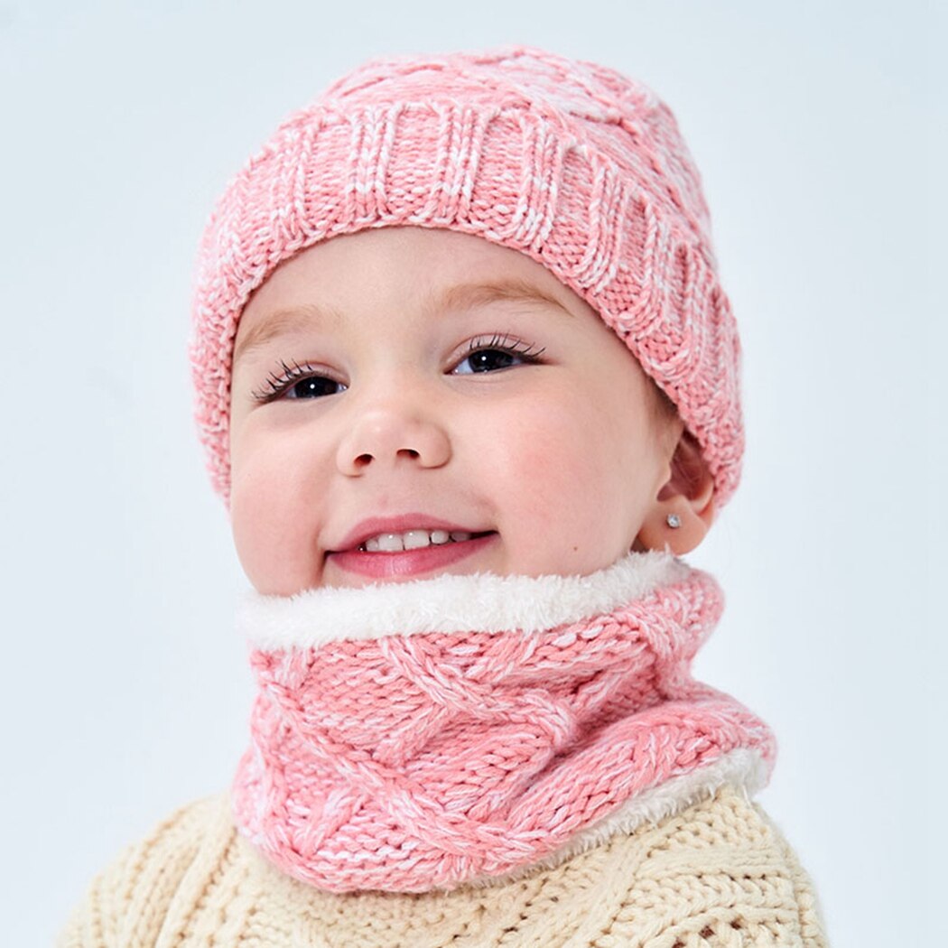 Warm Fleece Knitted Beanie Caps Snood Set Winter O... – Vicedeal