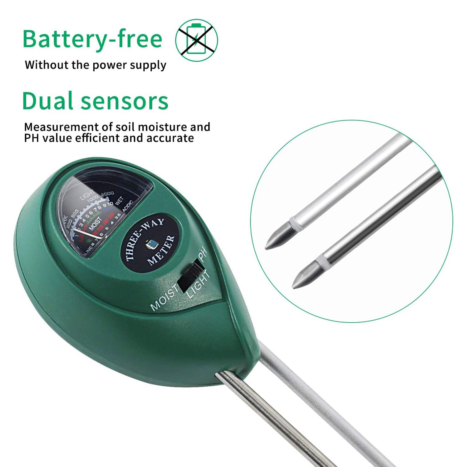 Soil Measuring Instrument 3-in-1 Soil Tester Garde... – Vicedeal