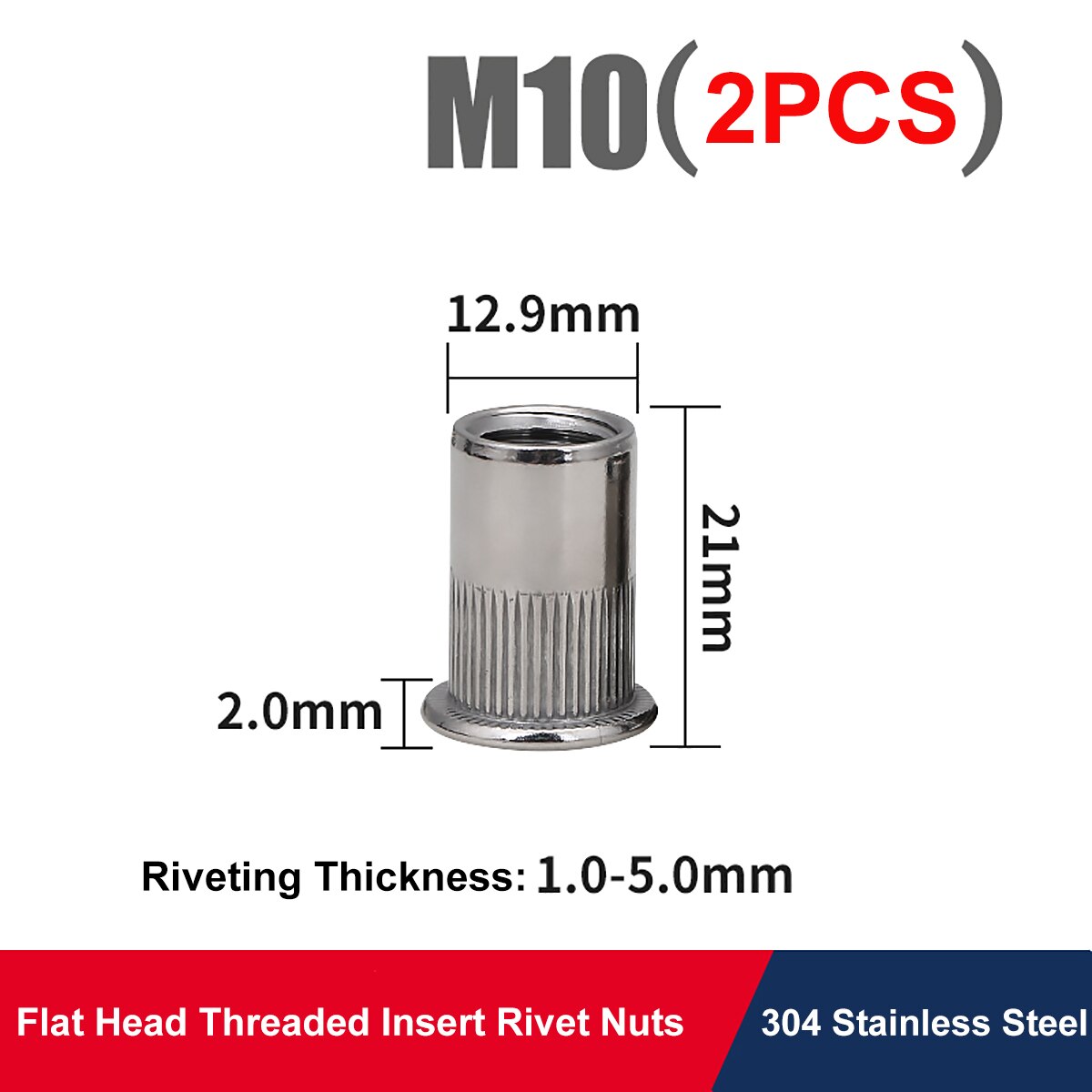 M3 M4 M5 M6 M8 M10 M12 304 Stainless Steel Rivnut ... – Grandado