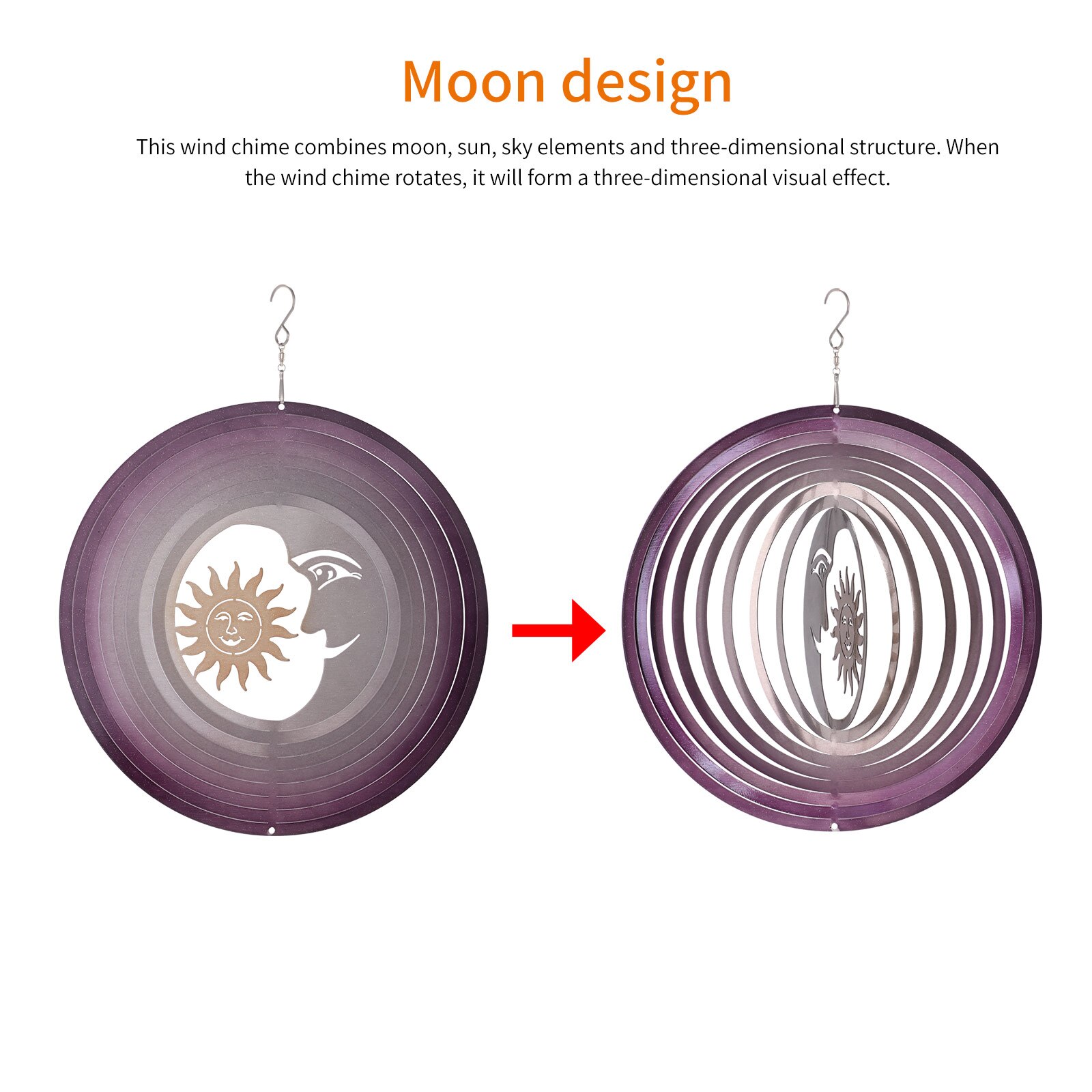 Portable Garden Hanging Dynamic Rotating Wind Chim... – Grandado