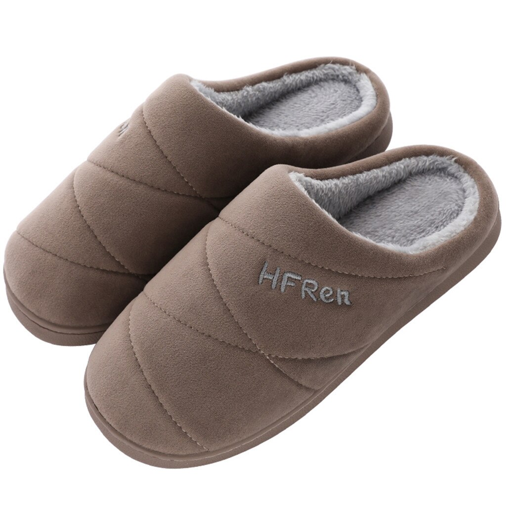 Men's Slippers Solid Color Indoor Short Plush Spri... – Vicedeal