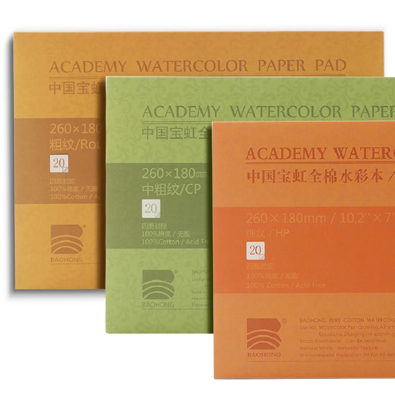BaoHong 200g/m2 Cotton Watercolor Book 20Sheets Ha... – Grandado