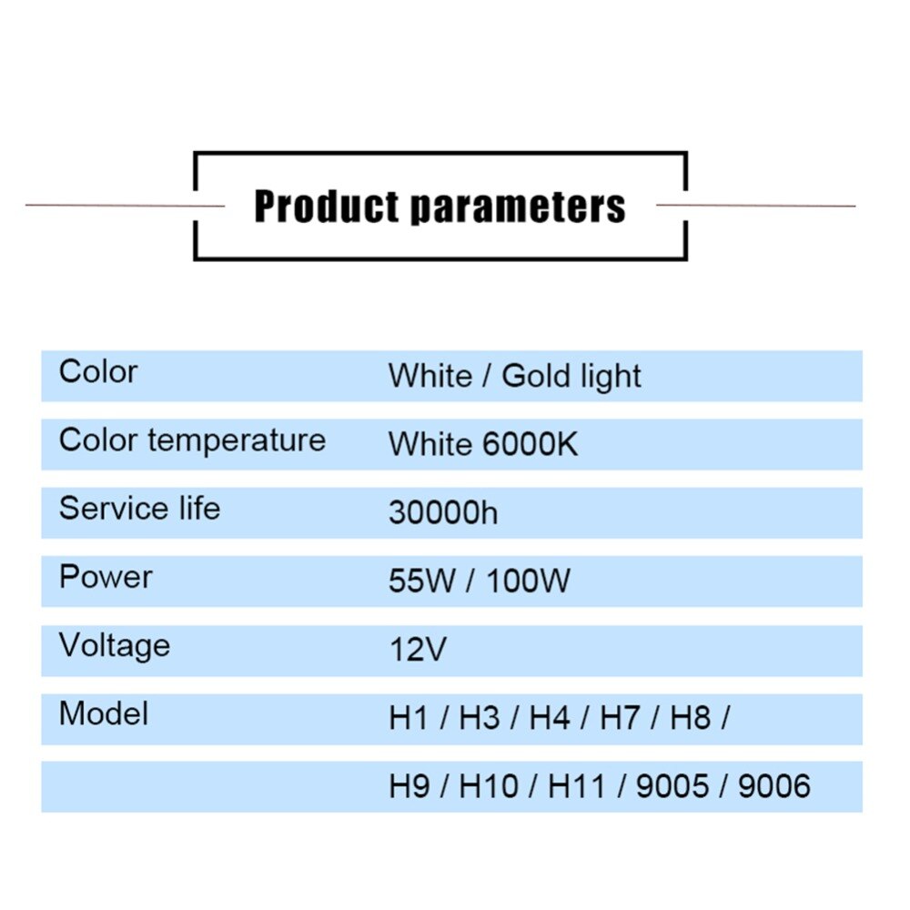 Voovoo 1 par h3 h7 auto halogen lamper 6000k hvid... – Grandado