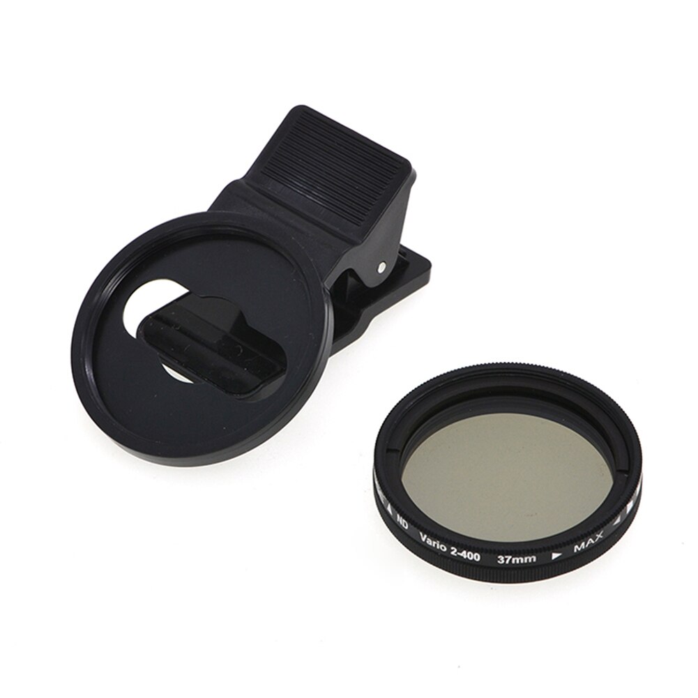 Adjustable 37mm Neutral Density Clips-on ND2-ND400 Phone Camera Filter ...