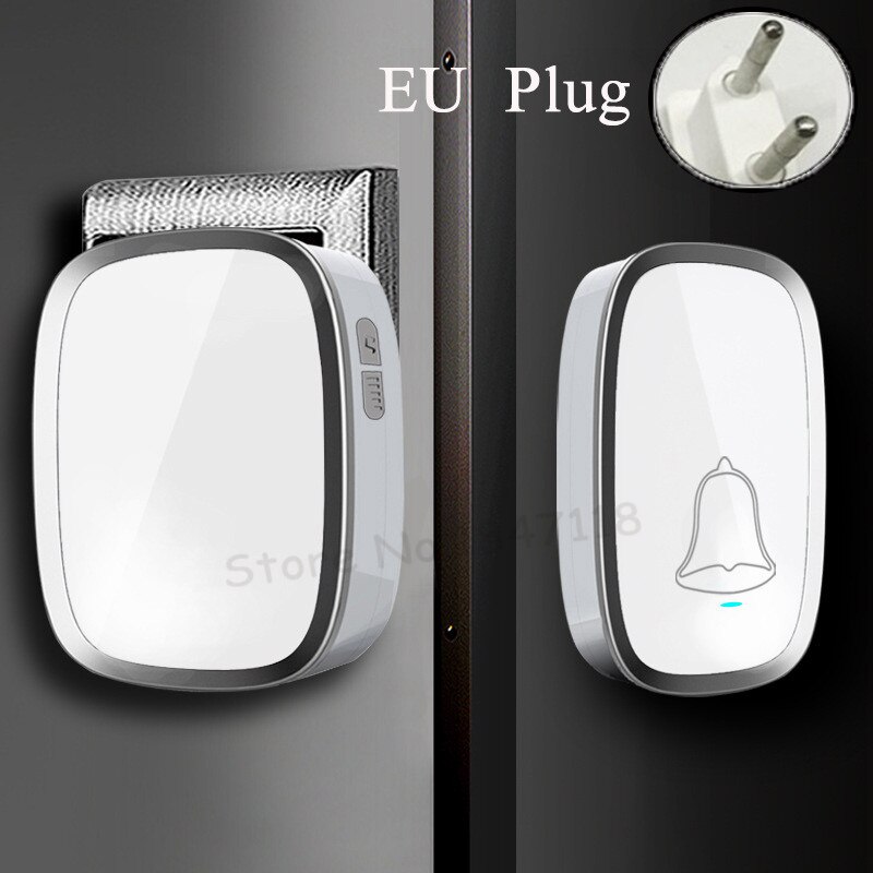 White EU/US Plug-in Waterproof Wireless Doorbell S... – Grandado