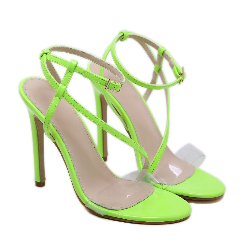 Sexy PVC Sandals Ankle Strap Cross-Strap Woman San... – Grandado