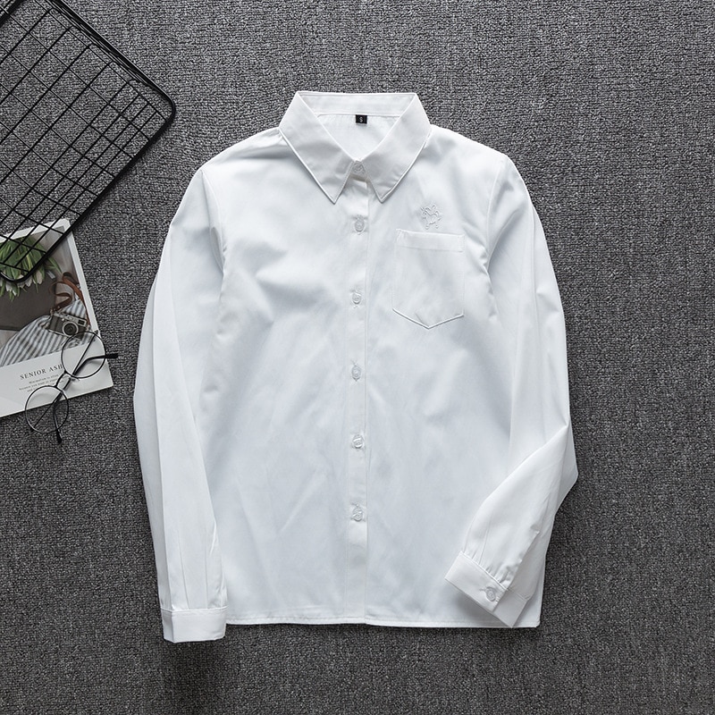 School Dress Long Sleeve Women White Shirt Women J... – Vicedeal