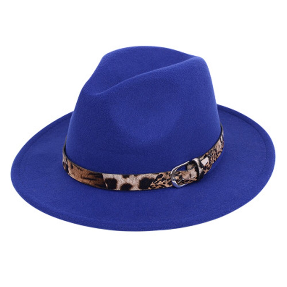 Newest Women Ladies Wool Felt Fedora Hat Leopard P... – Grandado