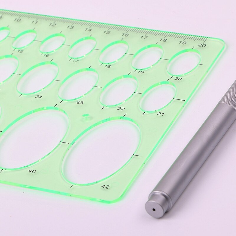 Green Plastic Oval Geometric Template Ruler Stenci... – Vicedeal