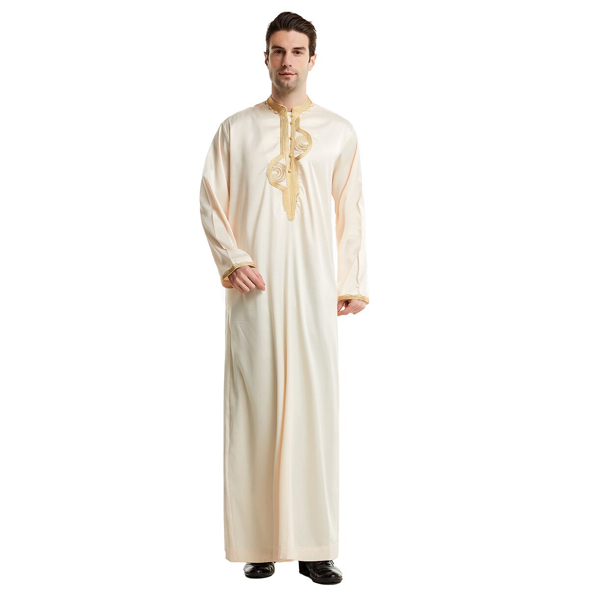 Islamic Traditional Jubba Thobe Men Abaya Linen Mu... – Vicedeal