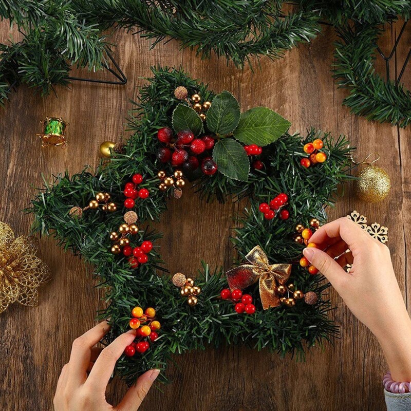 30cm Metal Star Wire Flower Wreath Iron Ring Loop ... – Grandado