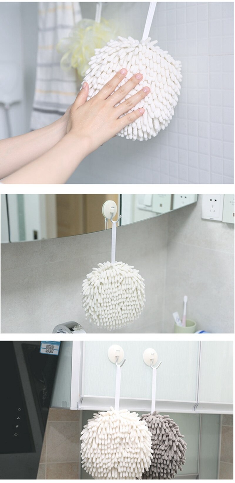 2PCS Towel Ball Fast Drying Soft Wall-Mounted Wipe... – Grandado
