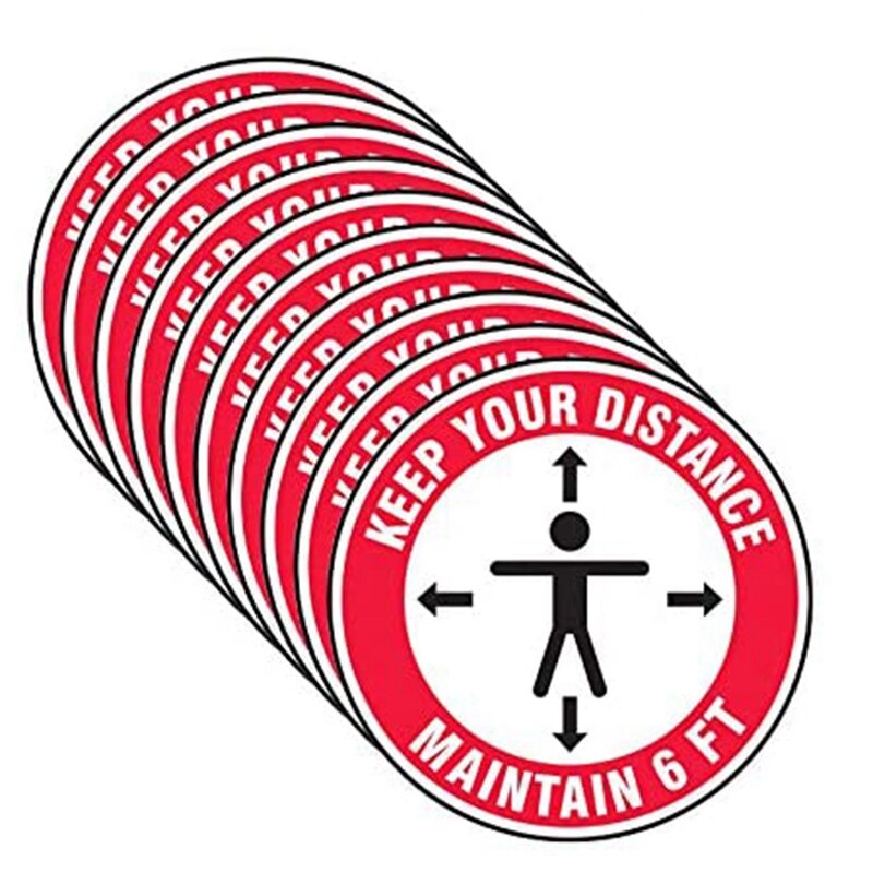 -10 Pcs Isolation Floor Sign for Queuing Line 6-Fo... – Grandado