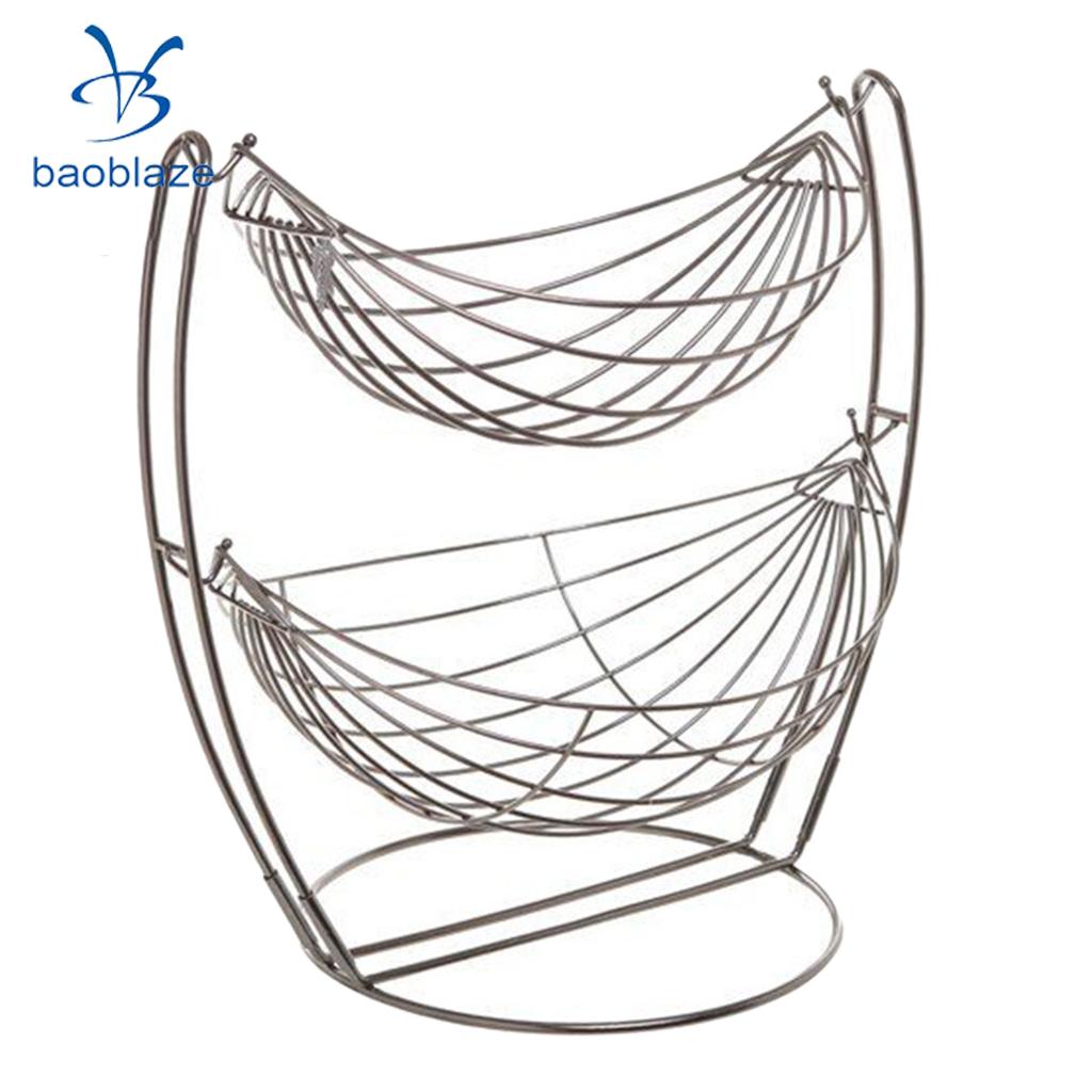 2 Tier Fruit Basket Durable Metal Fresh Fruit Bask... – Grandado