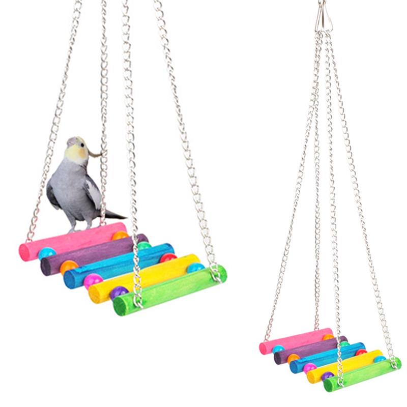 2PCS Colorful Parrot Cage Swing Wooden Decorative ... – Grandado