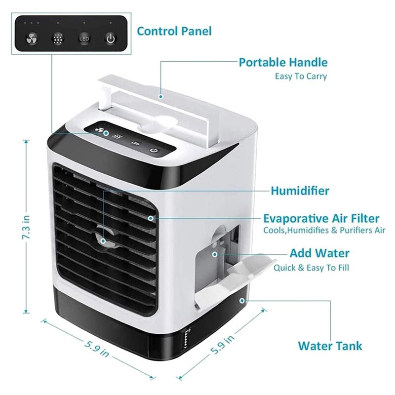 Portable Evaporative Air Cooler, Mini USB Air Cond... – Vicedeal